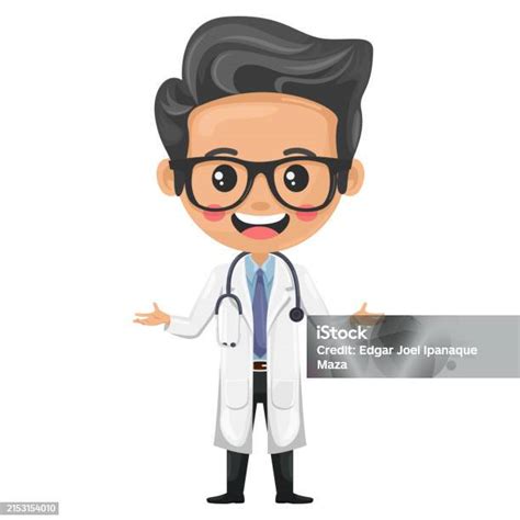 손을 벌리고 청진기를 들고 있는 의사 캐릭터 만화 건강 및 의학 개념 환자에 대한 건강 검진을 수행하는 의료 전문가 보건 분야의 연구 과학 및 기술 가공의 인물에 대한 스톡