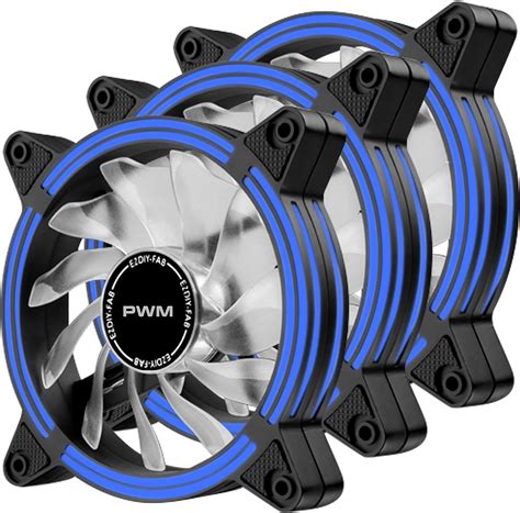 EZDIY FAB 120 Mm PWM Fan With Blue LED Dual Frame LED Case Fan For PC Case High Noise CPU