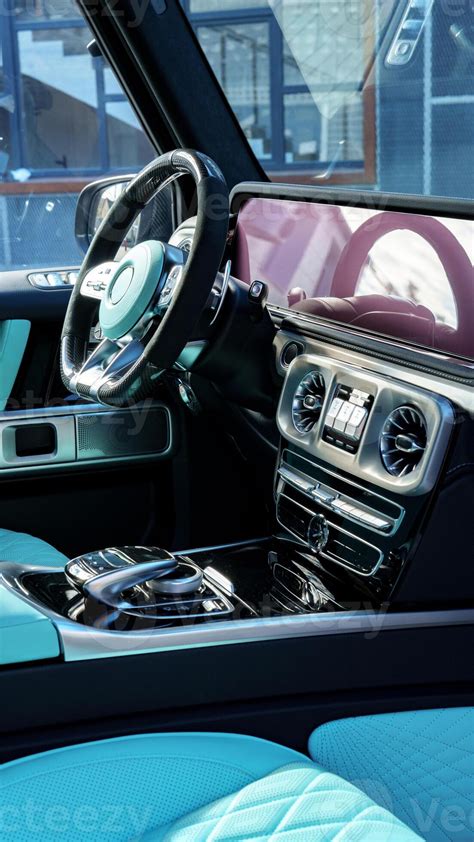 Luxury Suv Interior Showcases Modern Design Elements And High End