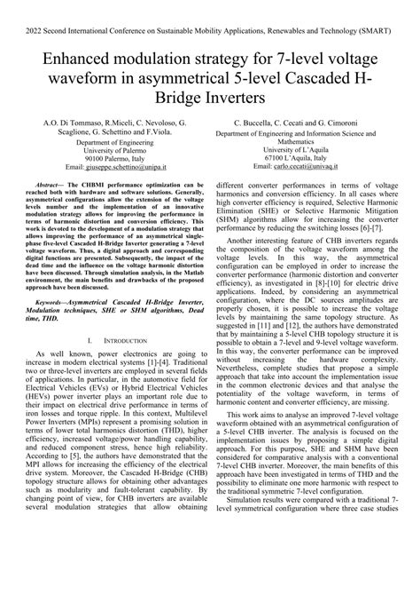 Pdf Enhanced Modulation Strategy For 7 Level Voltage Waveform In