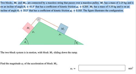 solved two blocks 𝑀1 1 and 𝑀2 2 are connected by a
