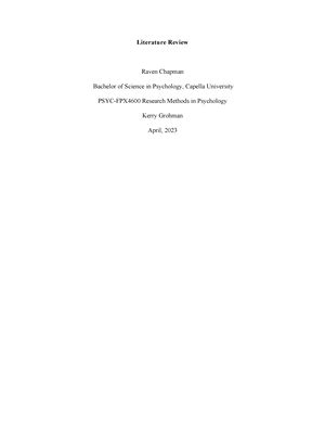 PSYC FP4600 Assessment 4 1 Extra Credit Impacts Babes Final Grades Sumanna Bartlett PSYC