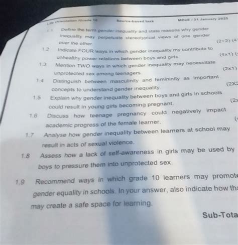 12 Define The Term Gender Inequality And Studyx