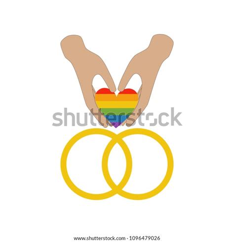Same Sex Wedding Rings On White Stock Vector Royalty Free Shutterstock