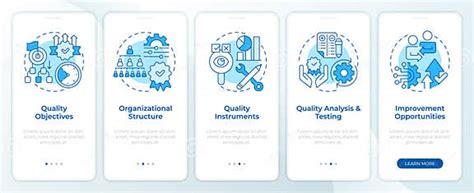 Qms Structure Blue Onboarding Mobile App Screen Stock Vector Illustration Of Guide Onboarding