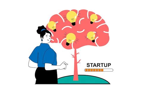 Premium Vector Startup Business Concept With People Scene In Flat Web Design Woman