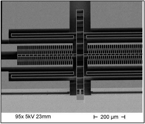 Scanning Electron Microscope Image Of A Mems Actuator With Integrated