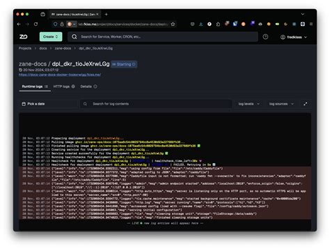 Screenshots Zaneops Documentation