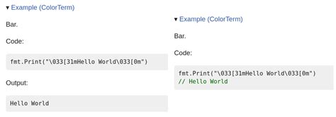 Testing Examples Fail If Output Is Colored · Issue 34284 · Golanggo
