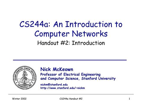 cs244a an introduction to computer networks ppt download
