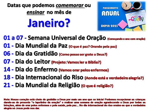 Datas Comemorativas Ministerio Infantil Braincp