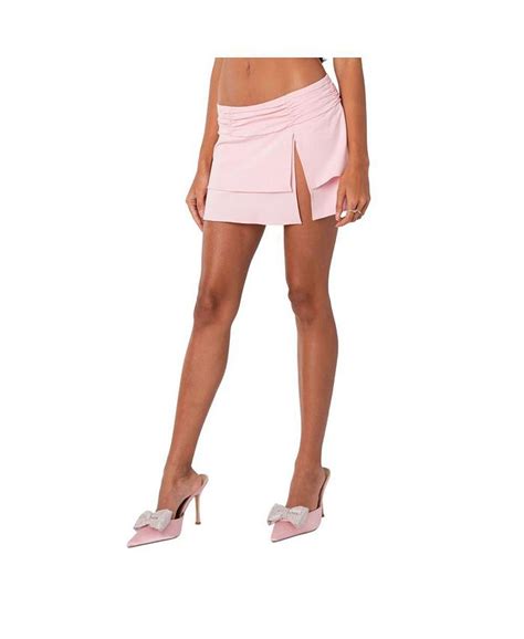 Edikted Womens Nala Low Rise Slitted Mini Skirt Macys