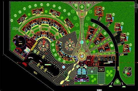 مراکز و مجموعه های اقامتی ، هتل ، تفریحی و توریستی دانلود پلان اتوکد اقامتگاه تفریحی توریستی