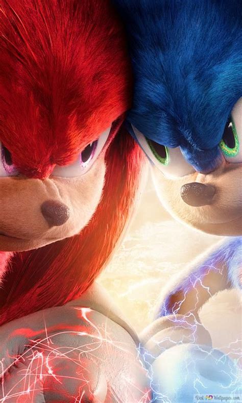 Sonic The Hedgehog 2 Movie Red And Blue Characters Poster Hd Wallpaper