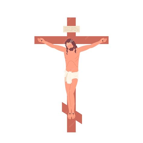 Premium Vector Jesus Christ Crucified On Cross Isolated On White