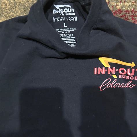 Black In N Out Burger Colorado T Shirt Size Large Depop