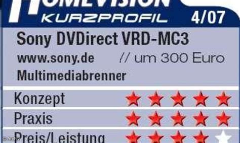Multimediabrenner Sony Dvdirect Vrd Mc3 Connect Living