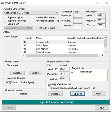 Dfuse Demo V306 Doesnt Flash Stm32f722ret6 Stmicroelectronics Community