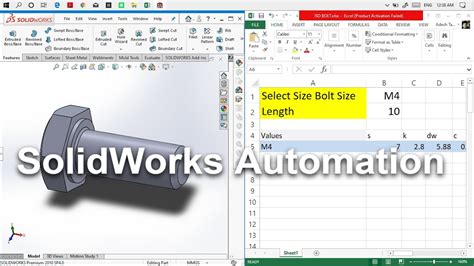 Solidworks Automation Solidworks Design Table Excel Solidworks Design Automation Youtube