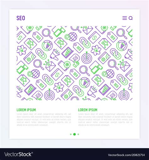 Seo And Development Concept With Thin Line Icons Vector Image