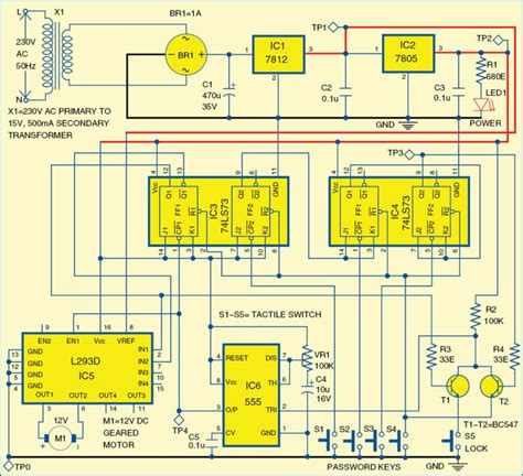 One Transistor Electronic Code Lock System Circuit Diagram Circuit