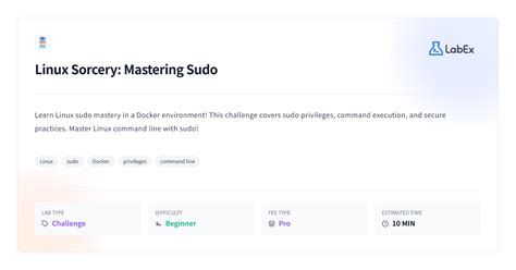 Linux Sorcery Mastering Sudo Labex