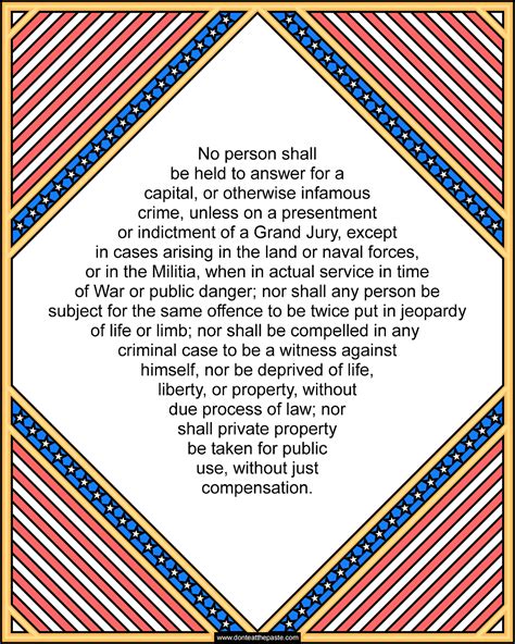 Dont Eat The Paste 5th Amendment Coloring Page Bill Of Rights Series