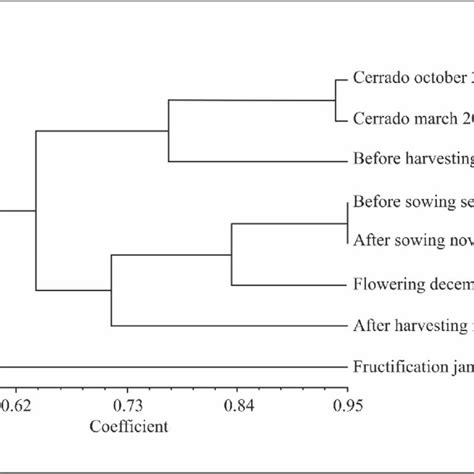 Cluster Analysis Upgma Dice Coefficient Of Similarity Of Molecular