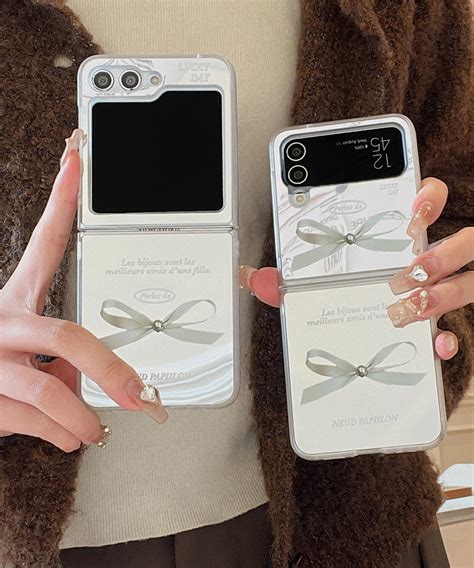 핑크리어카 귀여운 지플립 심플 리본 미러 발레코어 유니크 키치 Z플립5 Z플립3 4 지플립4케이스 지플립5케이스 친구 생일 선물 삼성 갤럭시 폰 케이스 지플립케이스