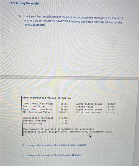 Solved Least Squares Linear Regression Of Asking C Fill Chegg