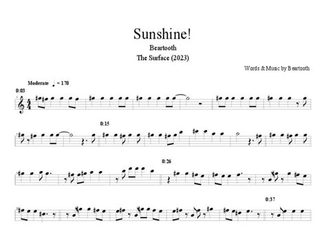 Sunshine Sheet Music Beartooth