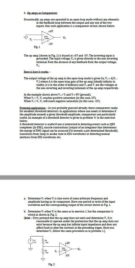 Solved Occasionally Op Amps Are Operated In An Open Loop Chegg Com