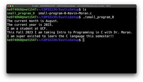 Eustis Setup Assignment Cop 3223h Fall 2023 Introduction To C