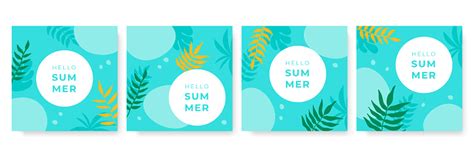 텍스트에 대한 복사 공간이 있는 추상 적 배경의 벡터 집합입니다 밝은 생생한 배너 포스터 커버 디자인 템플릿 최소한의 간단열대 잎과 식물소셜 미디어 이야기 배경 화면 0명에