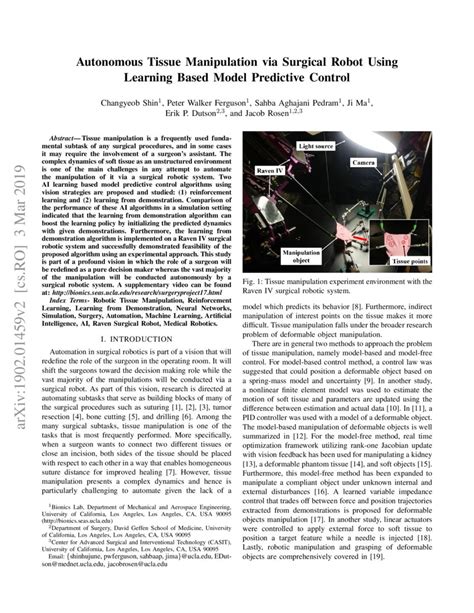 Autonomous Tissue Manipulation Via Surgical Robot Using Learning Based Model Predictive Control
