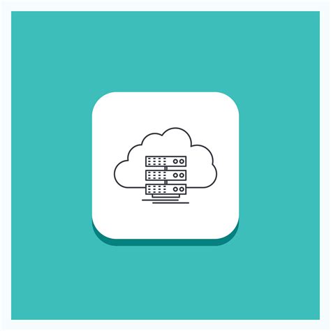 Round Button For Cloud Storage Computing Data Flow Line Icon