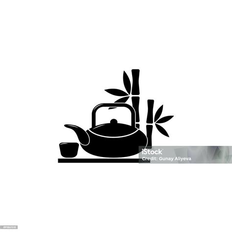 컵과 대나무 아이콘의 찻주전자 다도 스파 아이콘입니다 요소 휴식과 나머지 아이콘입니다 프리미엄 품질 그래픽 디자인입니다 표시 웹