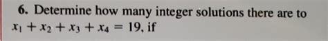 solved 6 determine how many integer solutions there are to
