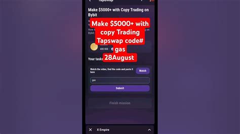 Tapshoaib Video Ccde Today Make 5000 With Copy Trading Tapswp Video Code 28 August Tapswap
