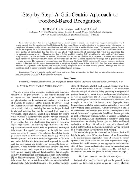 Pdf Step By Step A Gait Centric Approach To Footbed Based Recognition