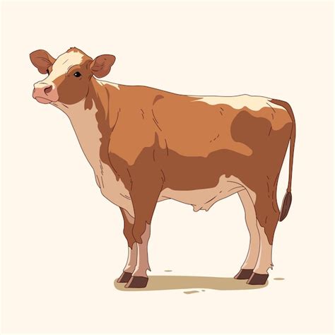 Premium Vector Brown Adult Cow Illustration Isolated Background