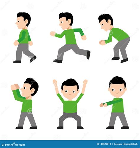Man Walk Run Jump Action Character Active Fitness Exercise Sport