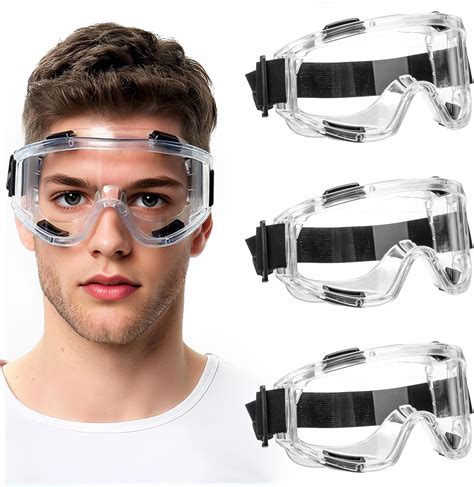 Eulihent 3 Pack Anti Fog Safety Goggles Protective Goggles For Adults