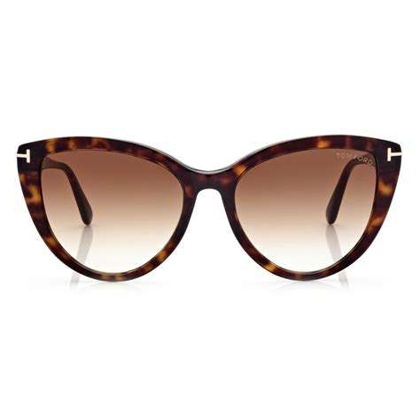 Tom Ford Isabela Sunglasses Cat Eye Sunglasses Dark Havana