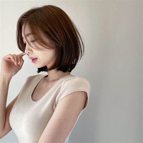 단발 레이어드펌 Warna Rambut Gaya Rambut Rambut