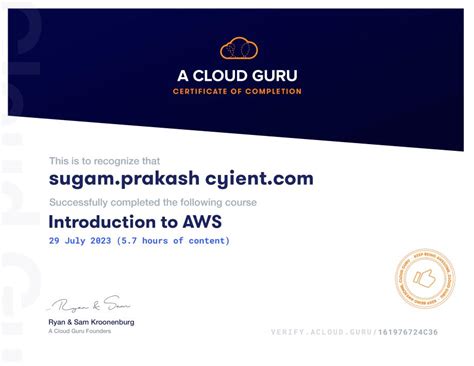 sugam prakash on linkedin certificate of completion a cloud guru