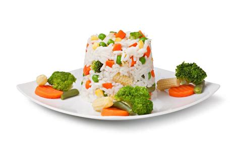 Rice With Vegetables And Meat Seasoned With Pine Nuts And Spices Stock