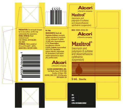 Maxitrol Ophthalmic Suspension Fda Prescribing Information Side