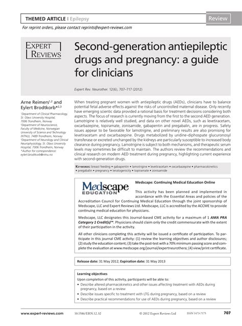 pdf second generation antiepileptic drugs and pregnancy a guide for clinicians