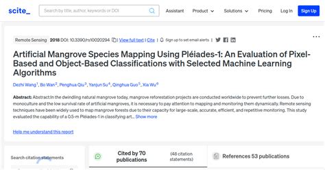 Artificial Mangrove Species Mapping Using Pléiades 1 An Evaluation Of Pixel Based And Object